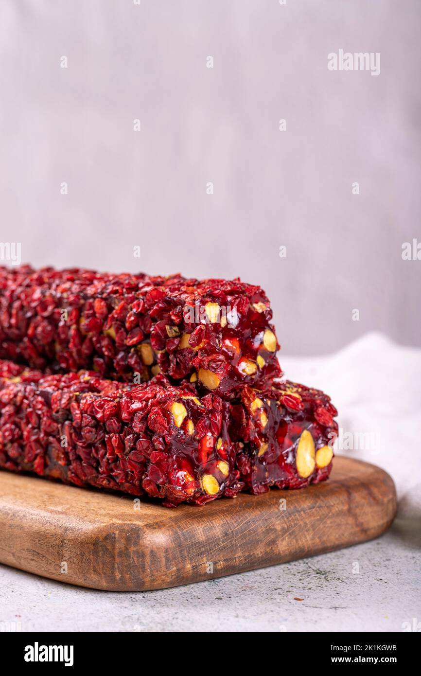 Turkish delight with pistachio on a gray background. Turkish Delight ... Turkish delight with pistachio on a gray background. Turkish Delight ...