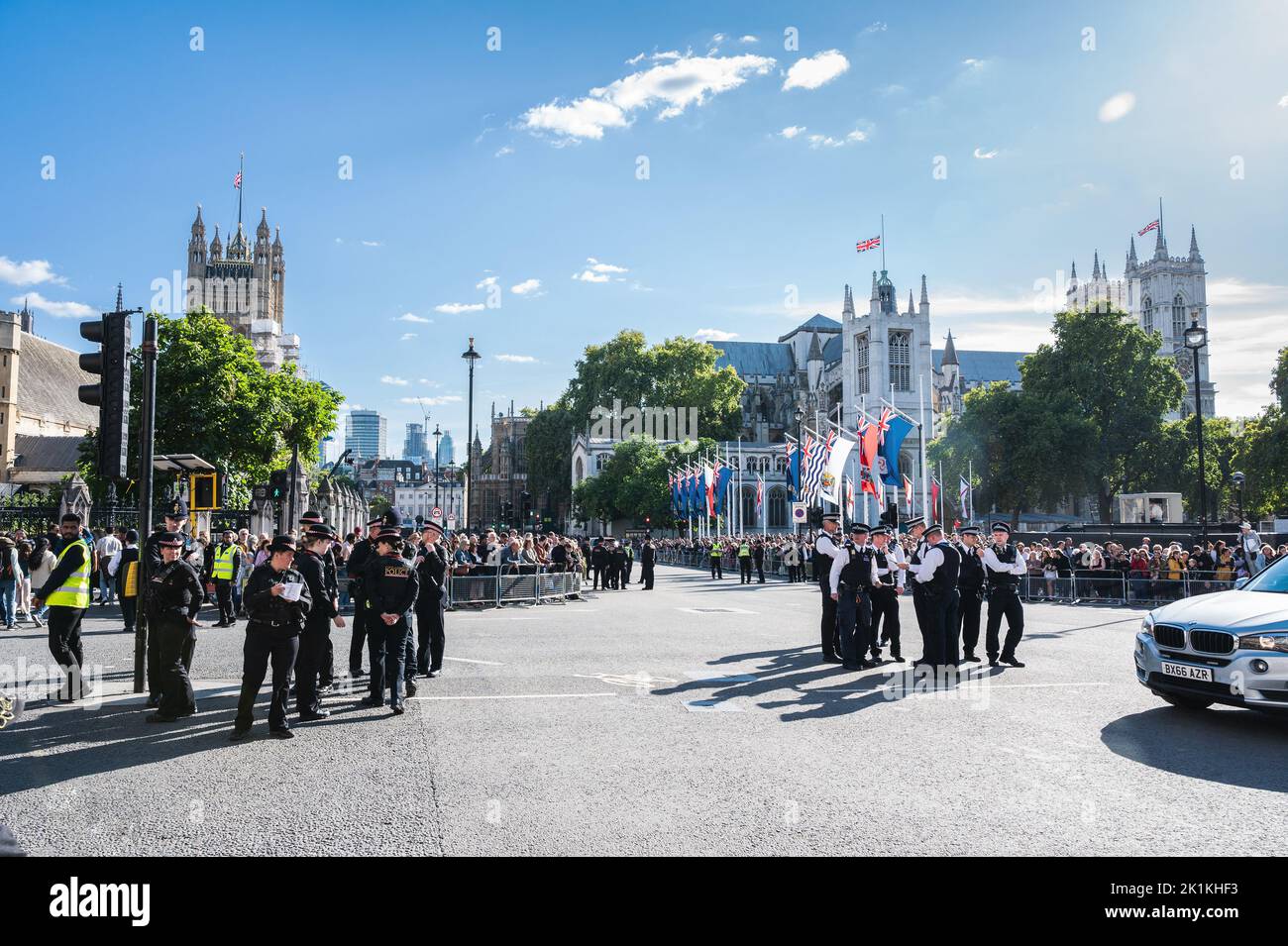 London, United Kingdom - September 17 2022: A crowd of people came to ...