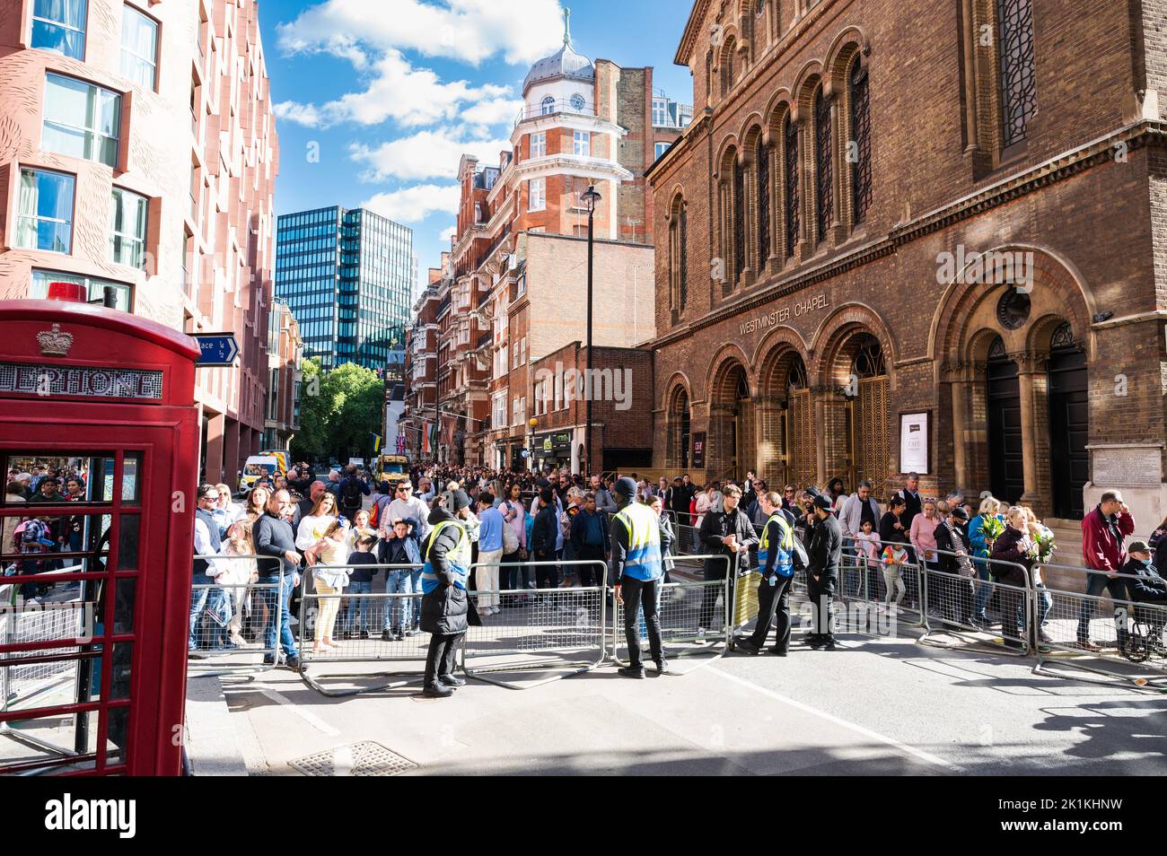 London, United Kingdom - September 17 2022: A queue of people who came ...