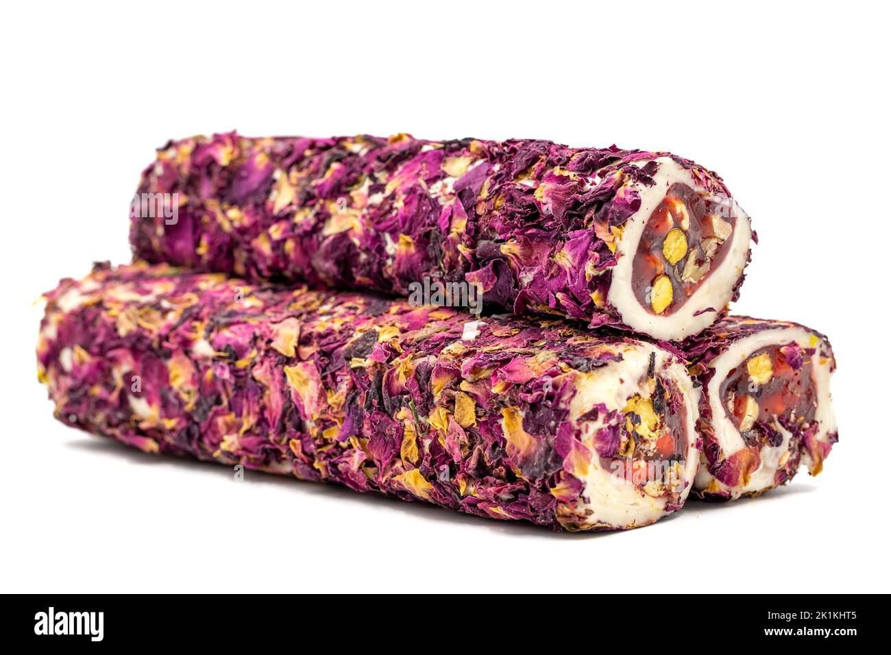 Turkish delight with pistachio isolated on white background. Turkish ...