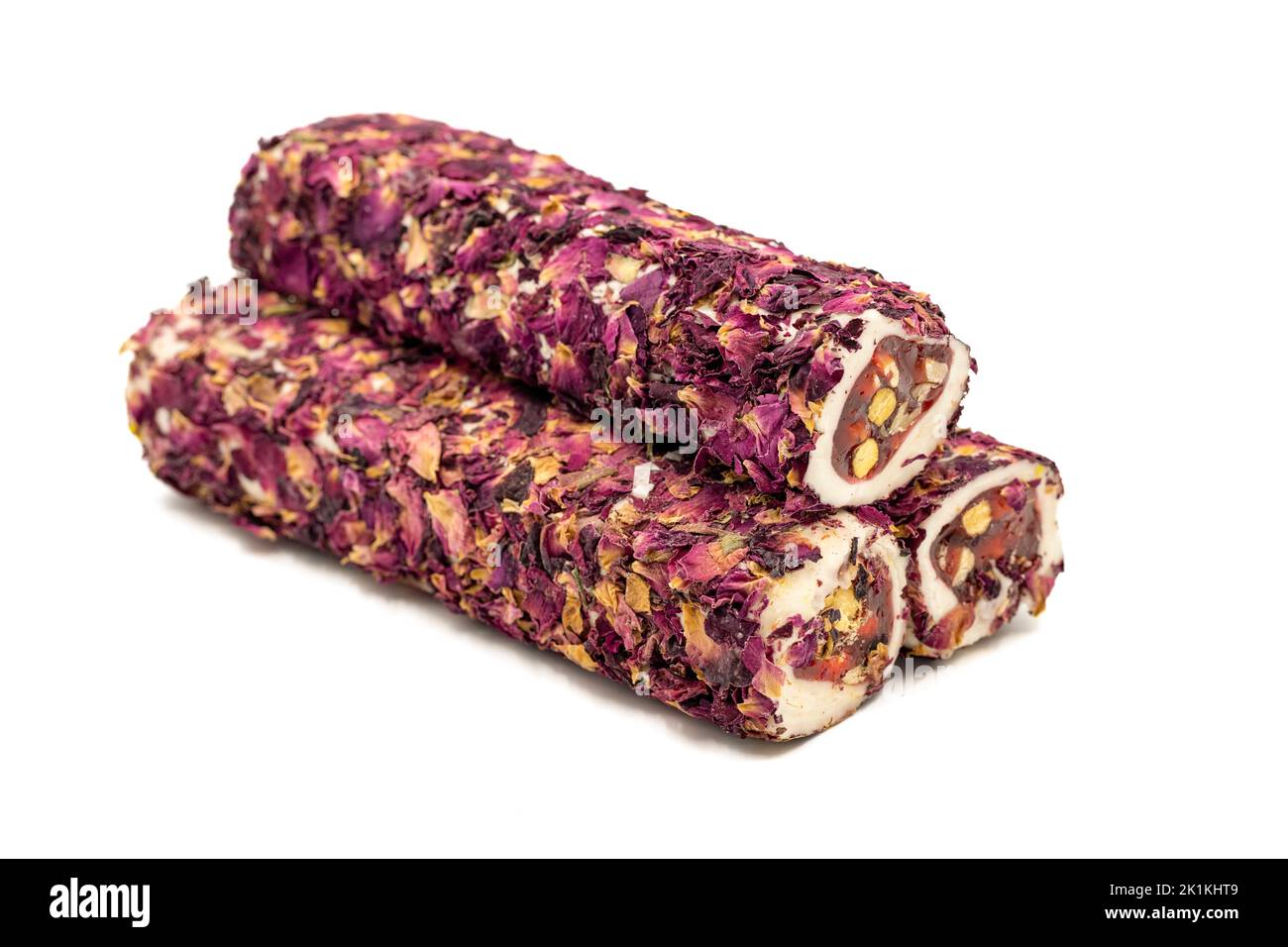 Turkish delight with pistachio isolated on white background. Turkish ...