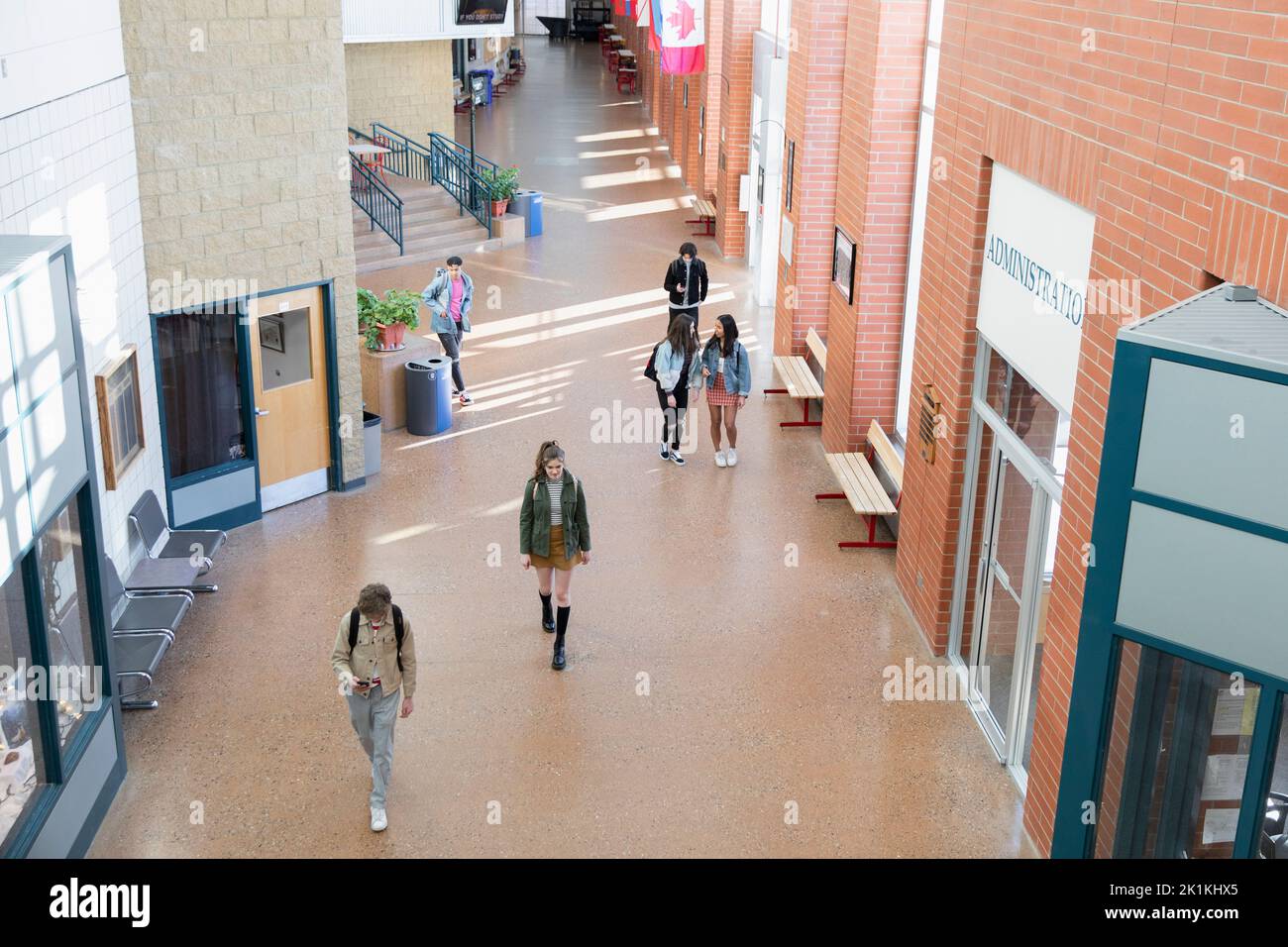 Teen boys walking corridor hi-res stock photography and images - Alamy