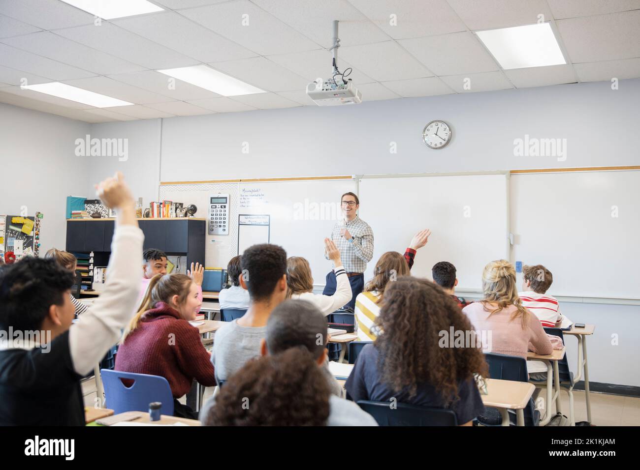 School crowd teacher hi-res stock photography and images - Alamy