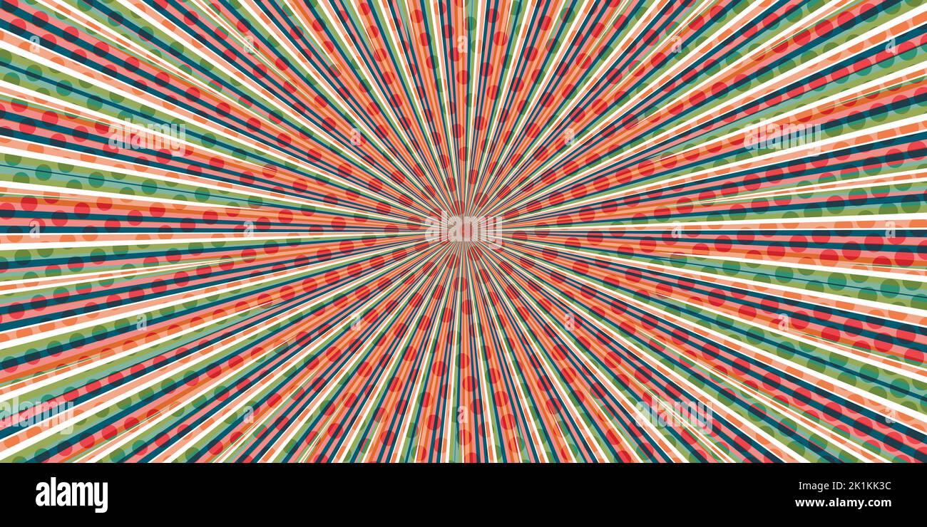 Pop art radial colorful comics book magazine cover. Striped blue ...