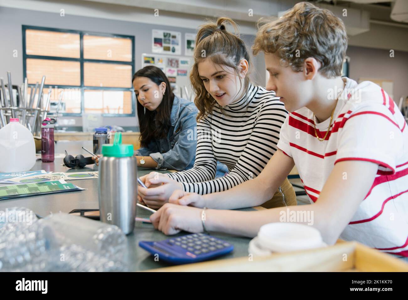 High school classroom students talking hi-res stock photography and ...