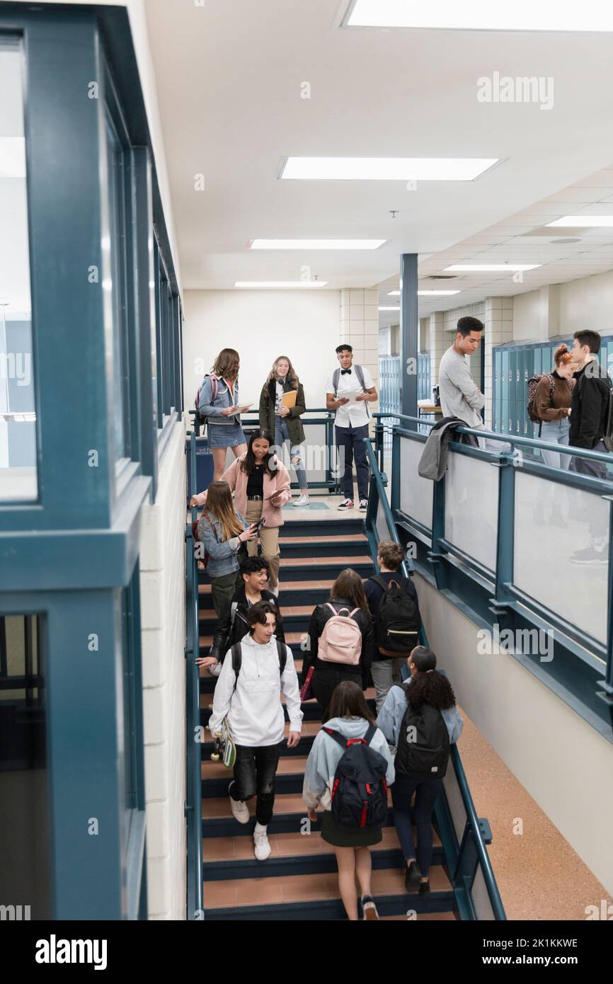 Teen boy and girl walking school hi-res stock photography and images ...