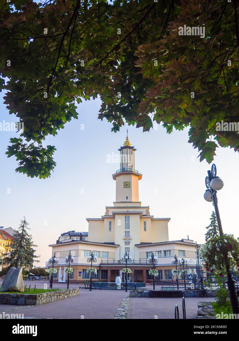 City Hall Building in the Art Deco style in Ivano-Frankivsk, Ukraine ...