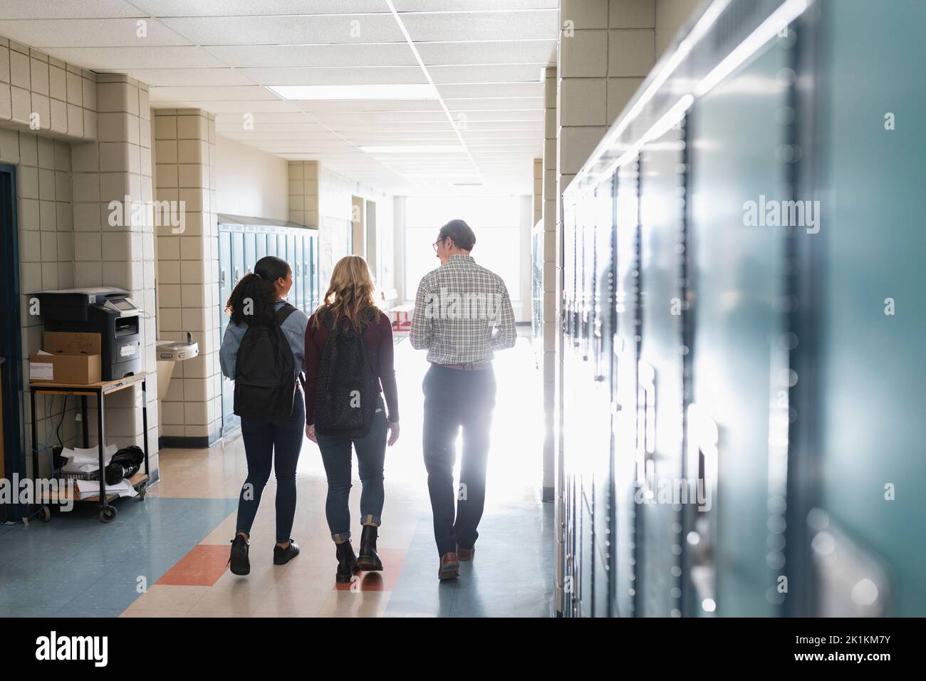 Teenager teacher corridor hi-res stock photography and images - Alamy