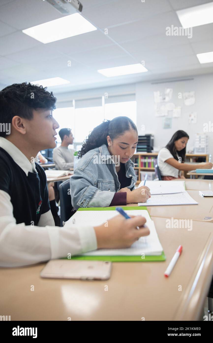 Teen boy studying classroom hi-res stock photography and images - Alamy