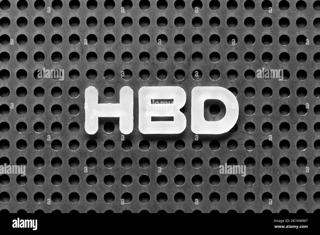 White alphabet letter in word HBD (Abbreviation of happy birthday) on ...