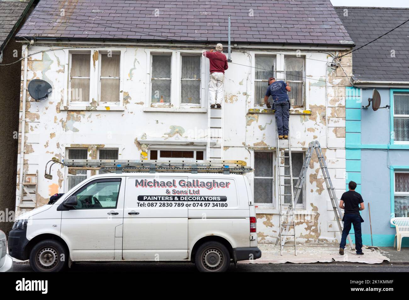 Local Painters and Decorators at work on a house in Ardara, County ...