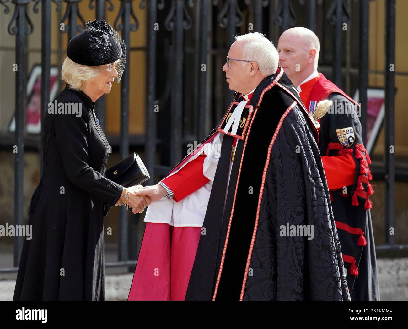 The Queen Consort with the Dean of Westminster David Hoyle following ...