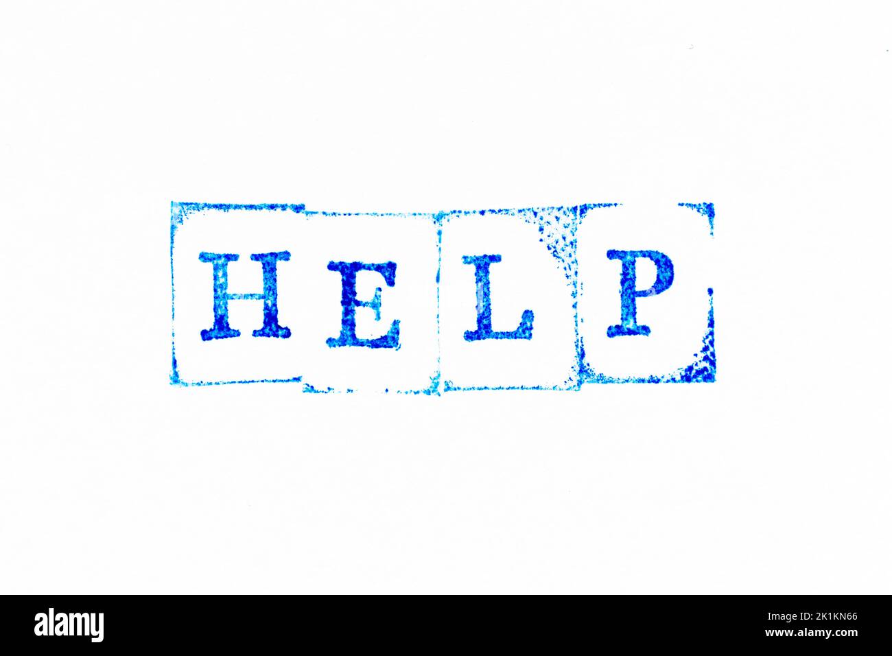 Blue color ink rubber stamp in word on white paper background Stock ...