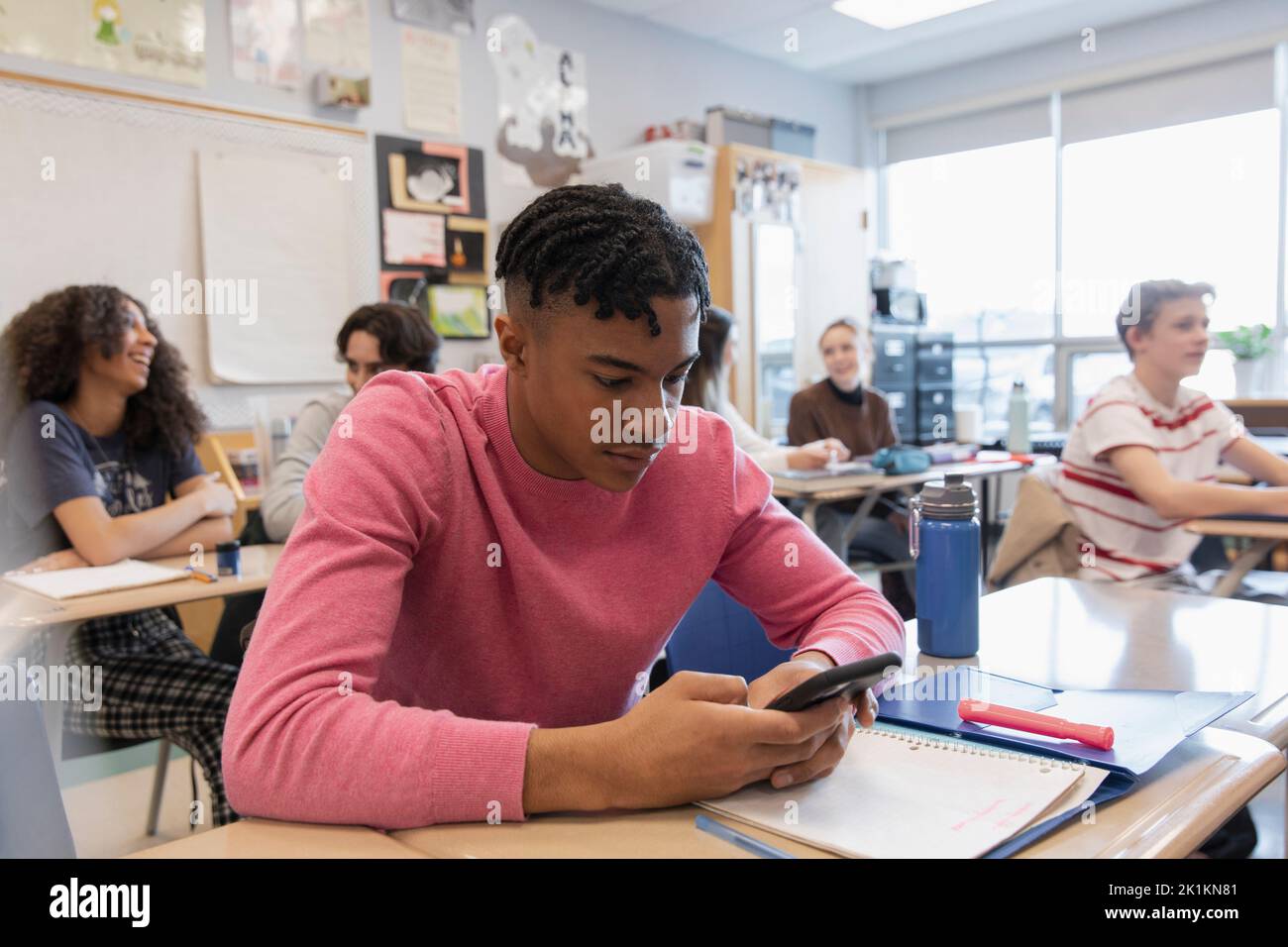 High school boy desk hi-res stock photography and images - Alamy