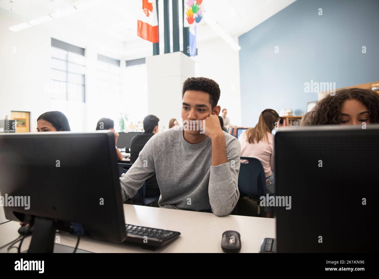 School boy computer hi-res stock photography and images - Alamy