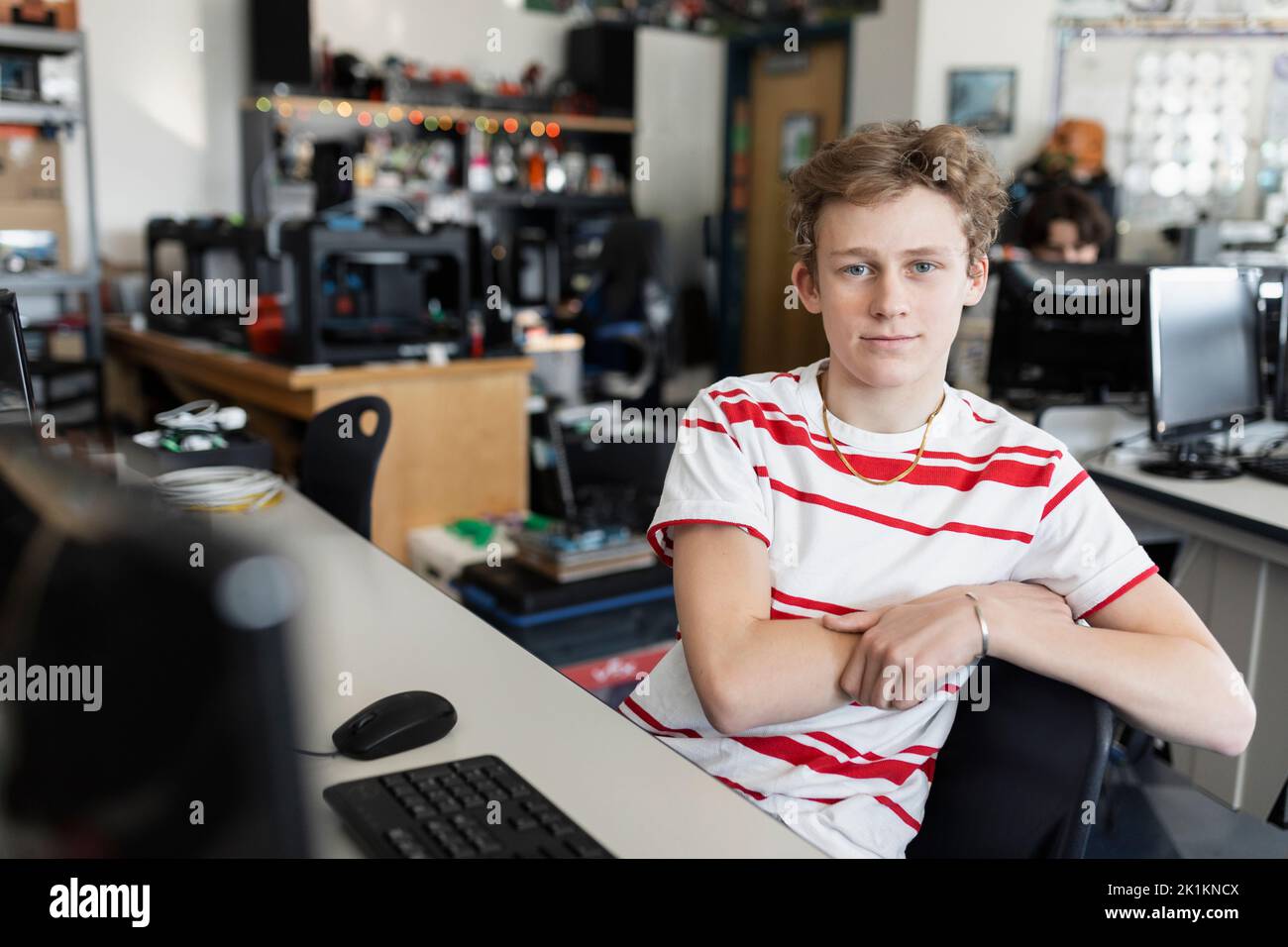 School boy computer hi-res stock photography and images - Alamy