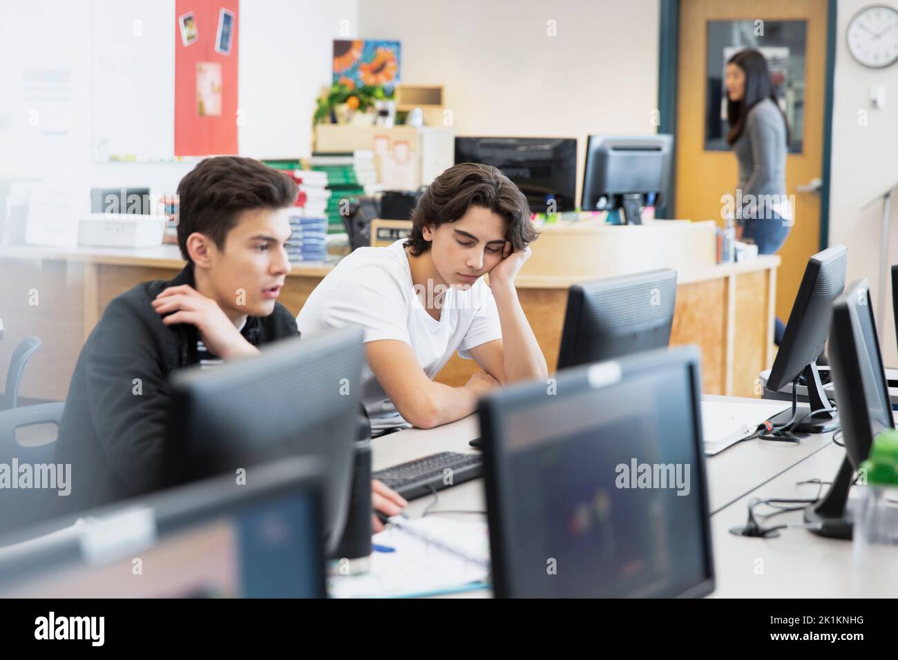 Boy studying library hi-res stock photography and images - Alamy