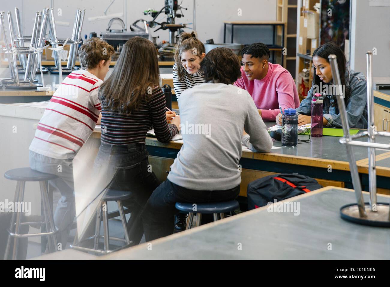 High school classroom project talking hi-res stock photography and ...
