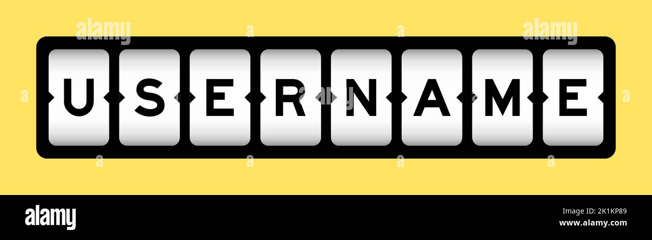 Black color in word username on slot banner with yellow color ...