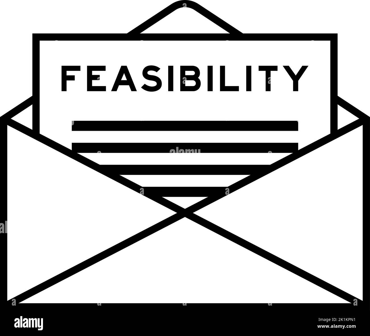 Envelope and letter sign with word feasibility as the headline Stock ...