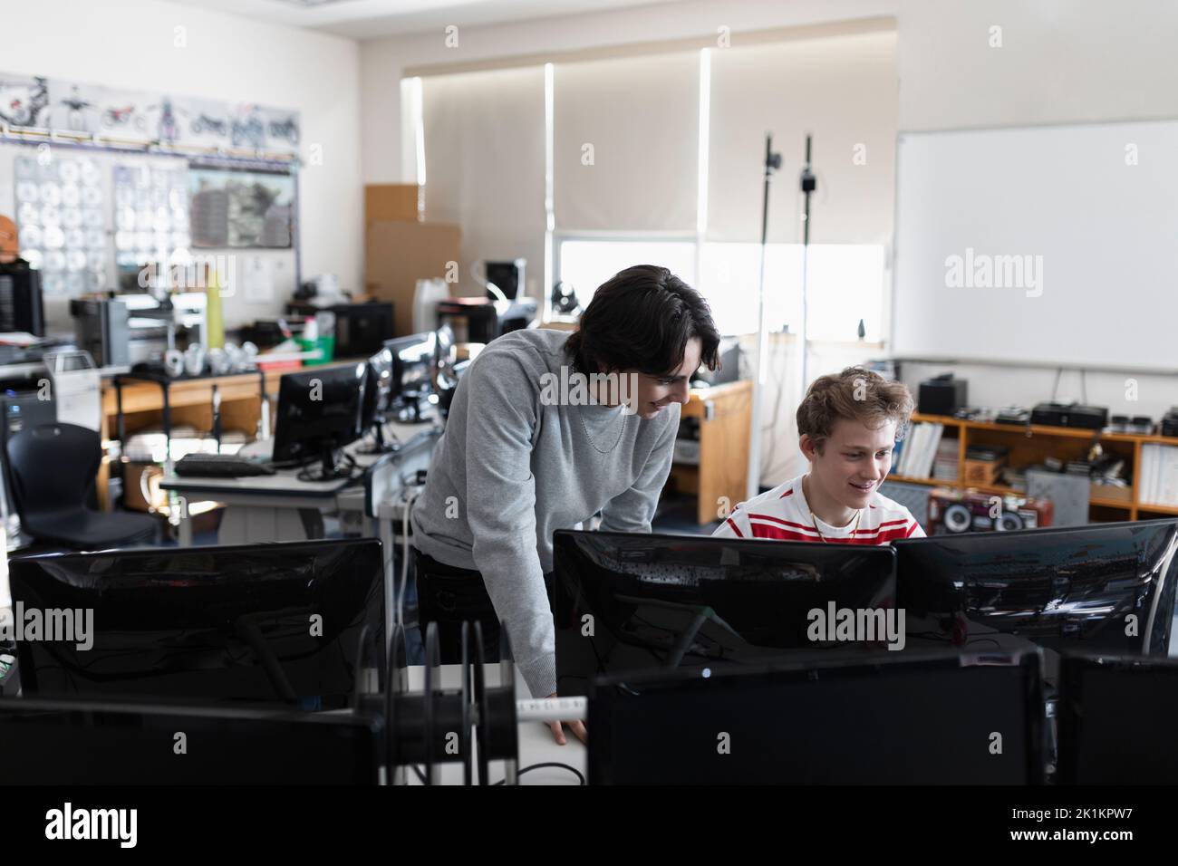 Smiling caucasian boy in classroom hi-res stock photography and images ...