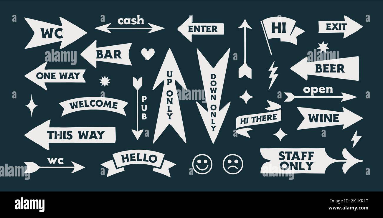 Arrow set icons. Collection vintage sign, symbols and graphic elements ...