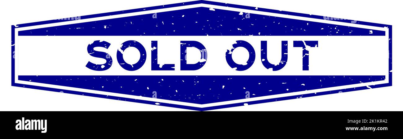 Grunge blue sold out word hexagon rubber seal stamp on white background Stock Vector Image & Art ...