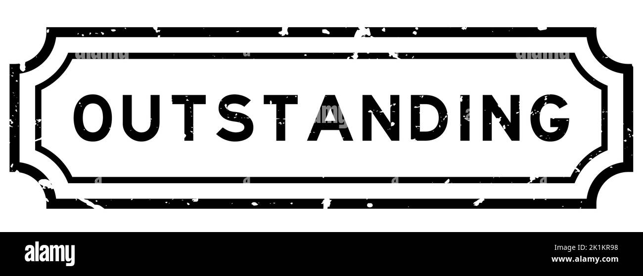 Grunge black outstanding word rubber seal stamp on white background ...