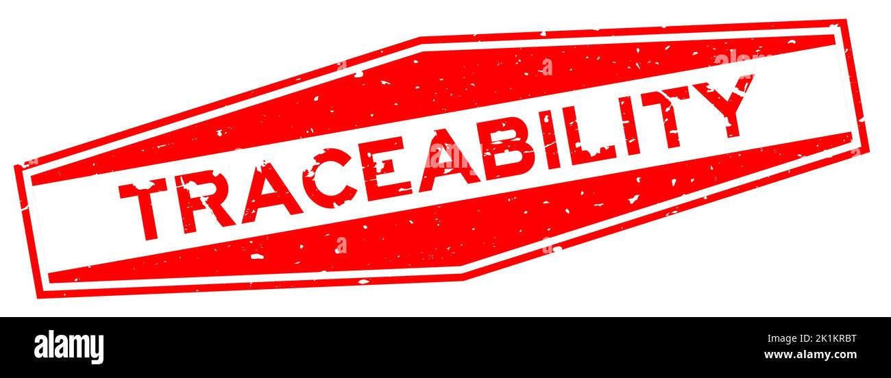 Grunge red traceability word hexagon rubber seal stamp on white background Stock Vector Image ...