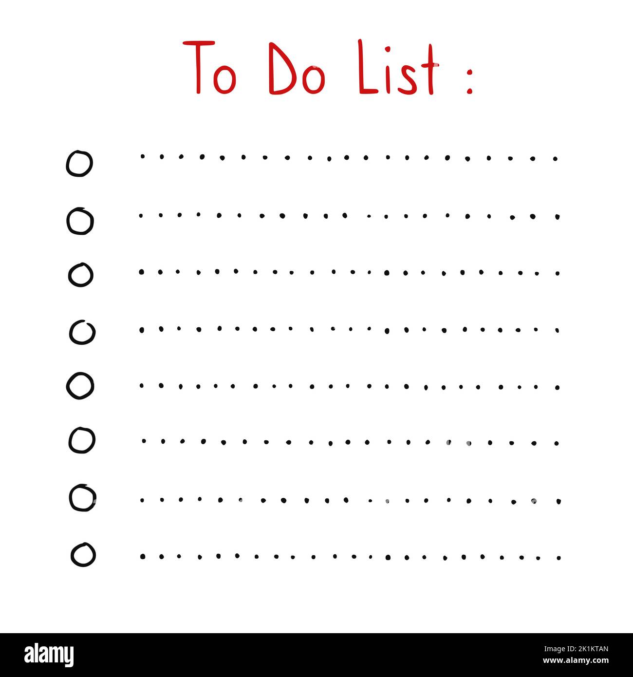 Doodle To Do List Hand Drawn Sketch Checklist Notebook Schedule Task Paper Planner Isolated 