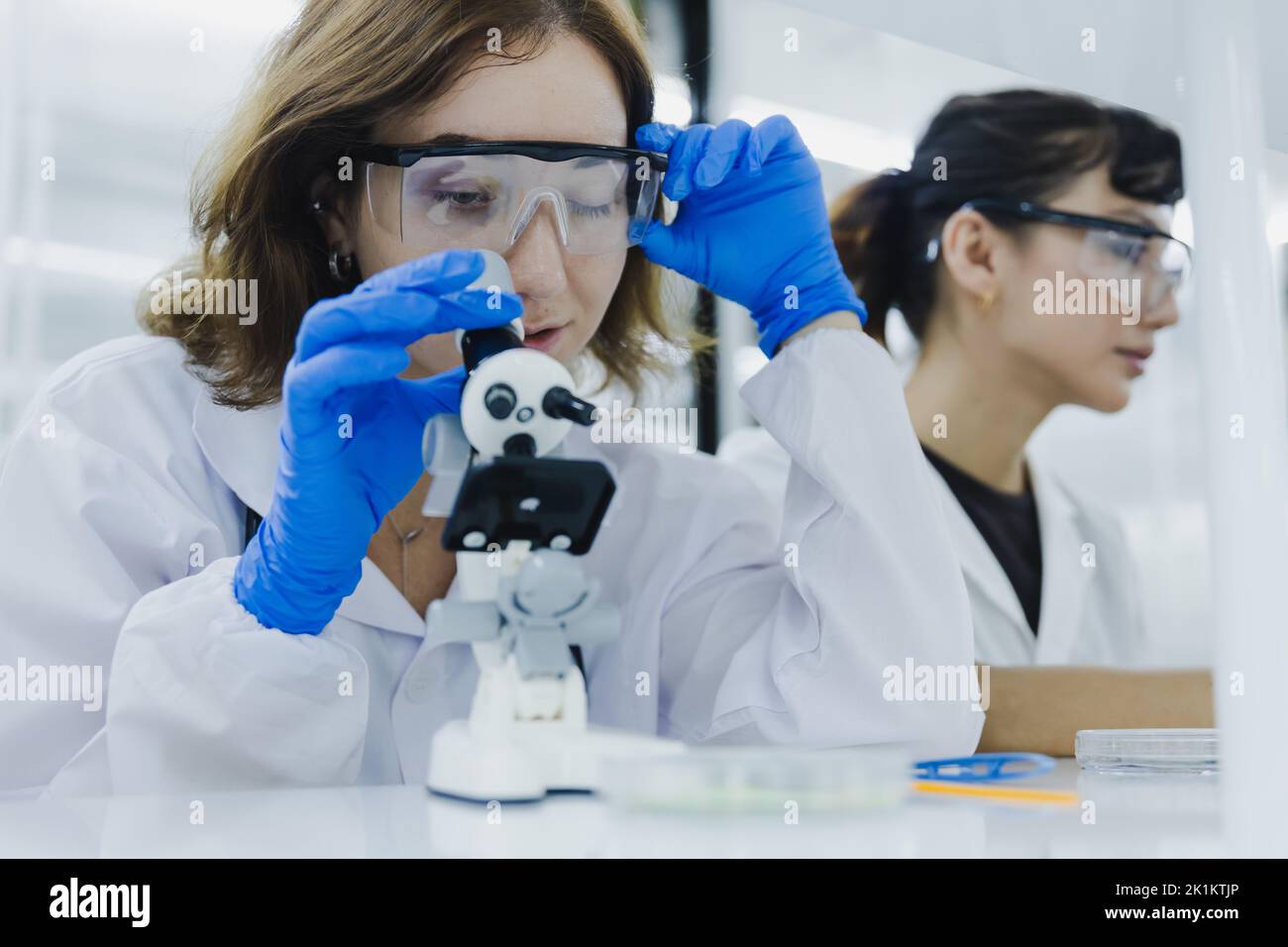 science technology chemist developing concept, female researcher ...