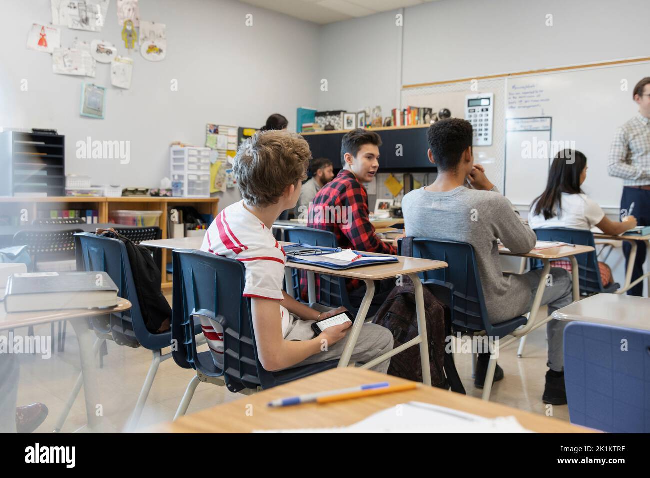 High school boy desk hi-res stock photography and images - Alamy
