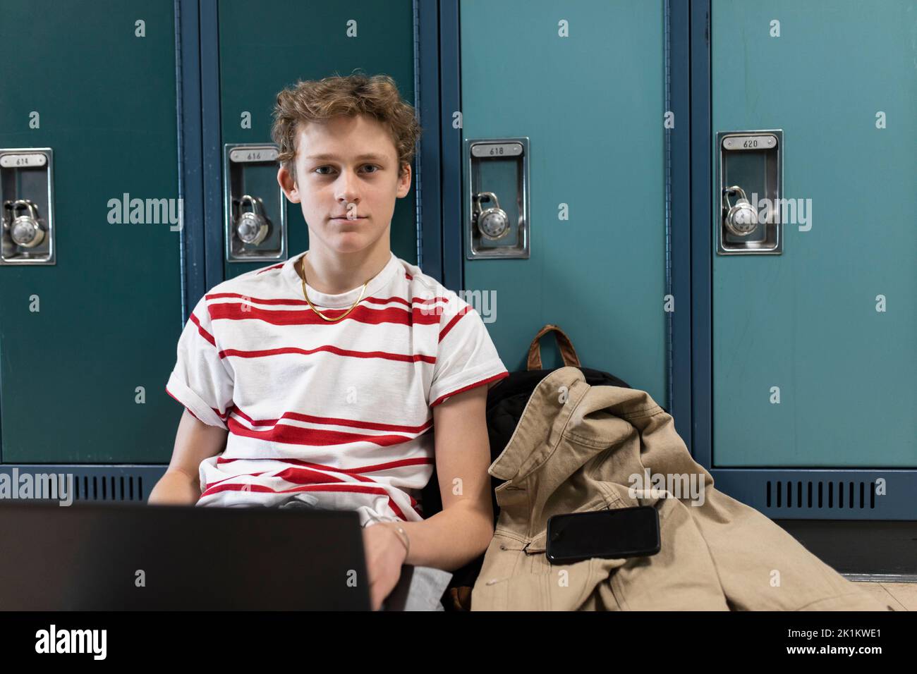 School boy laptop teenager hi-res stock photography and images - Alamy