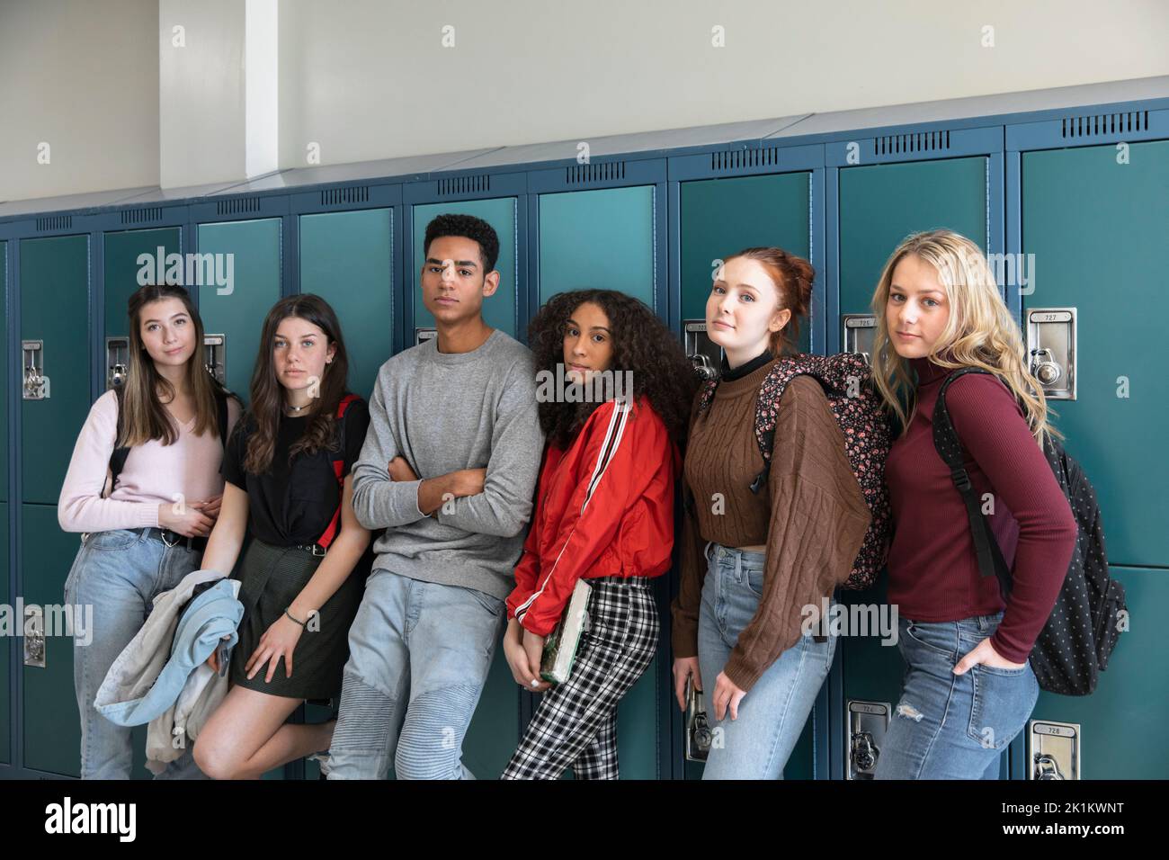 School teenager backpack lockers hi-res stock photography and images ...