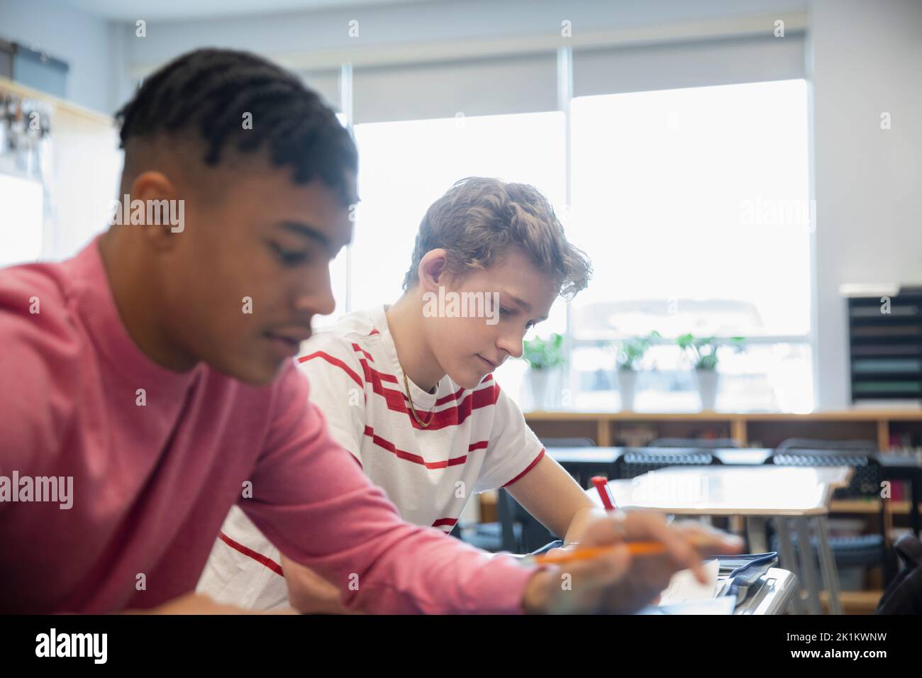 Black high school boy in school hi-res stock photography and images - Alamy