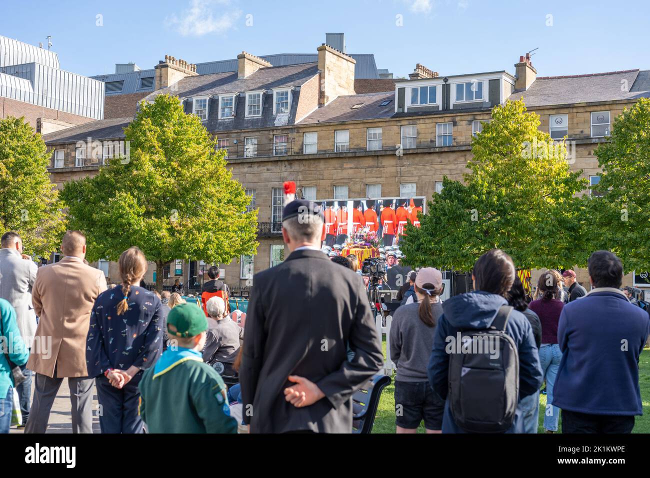 Newcastle upon Tyne, UK. 19th September 2022. People gather to watch ...