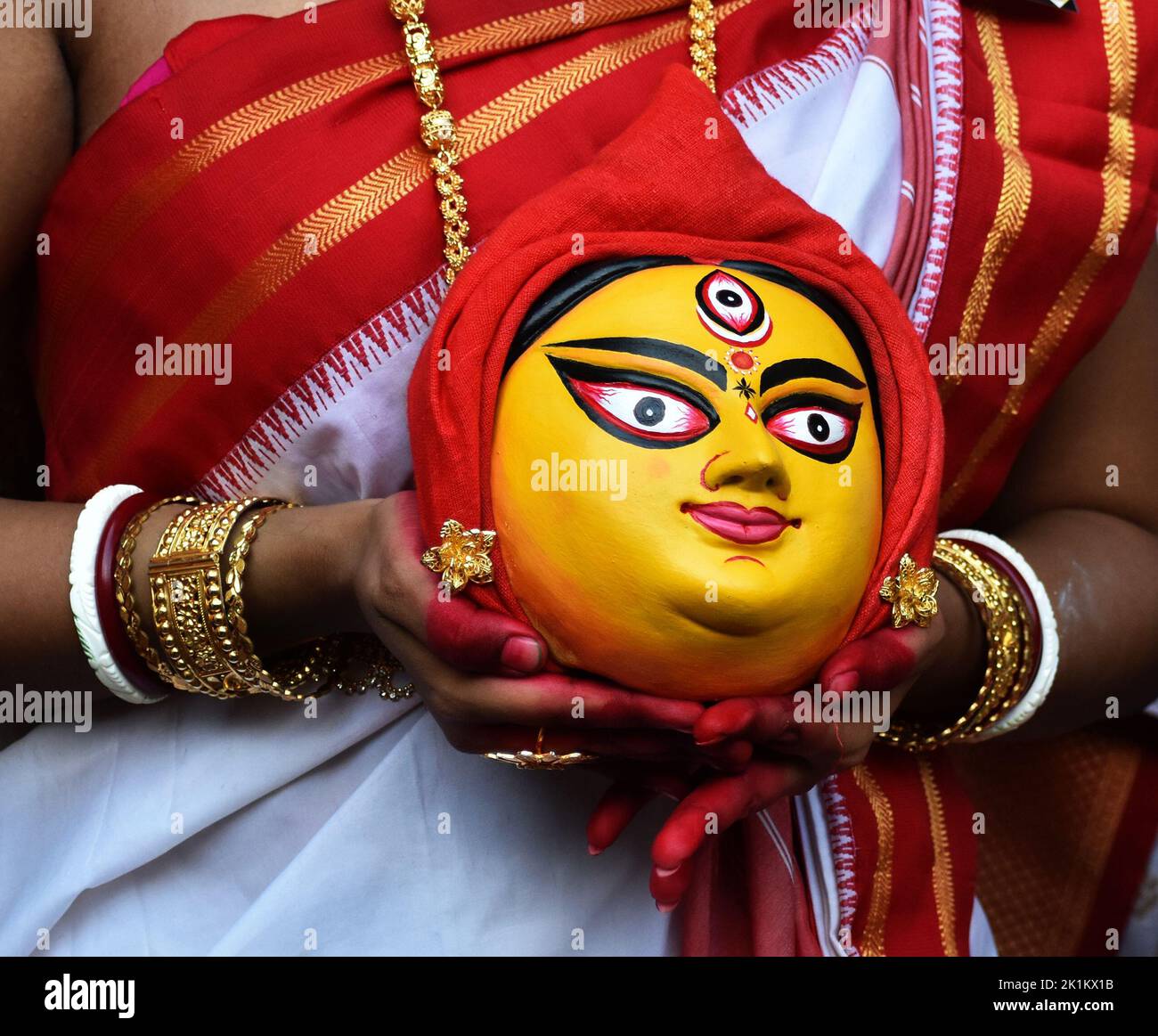 Kolkata, India. 01st Feb, 2019. Idol of Hindu Goddess Durga, during 777 ...