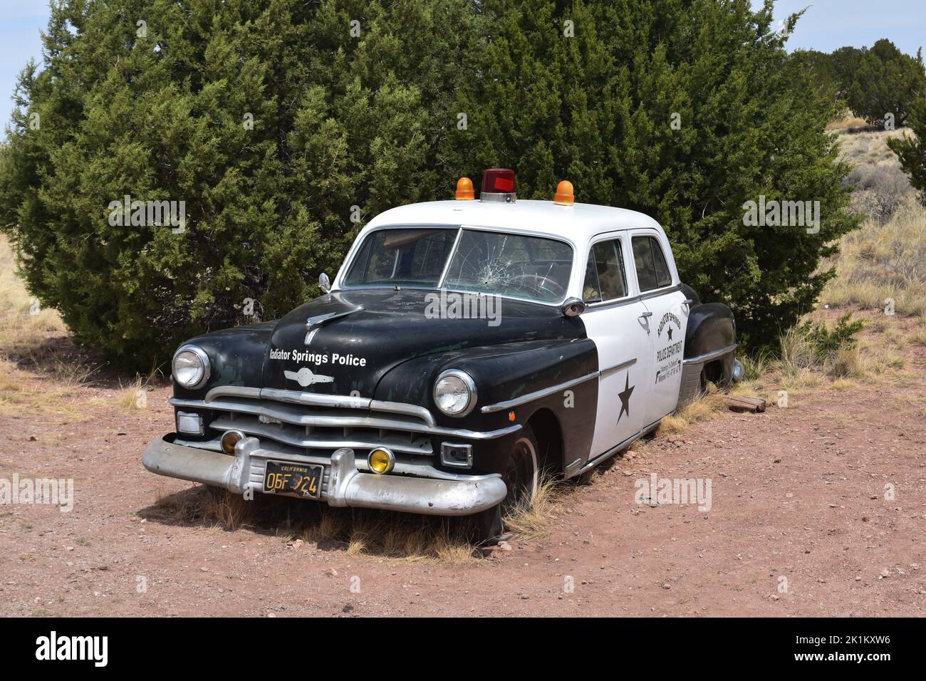 Historic police car for Radiator Springs Arizona Stock Photo - Alamy
