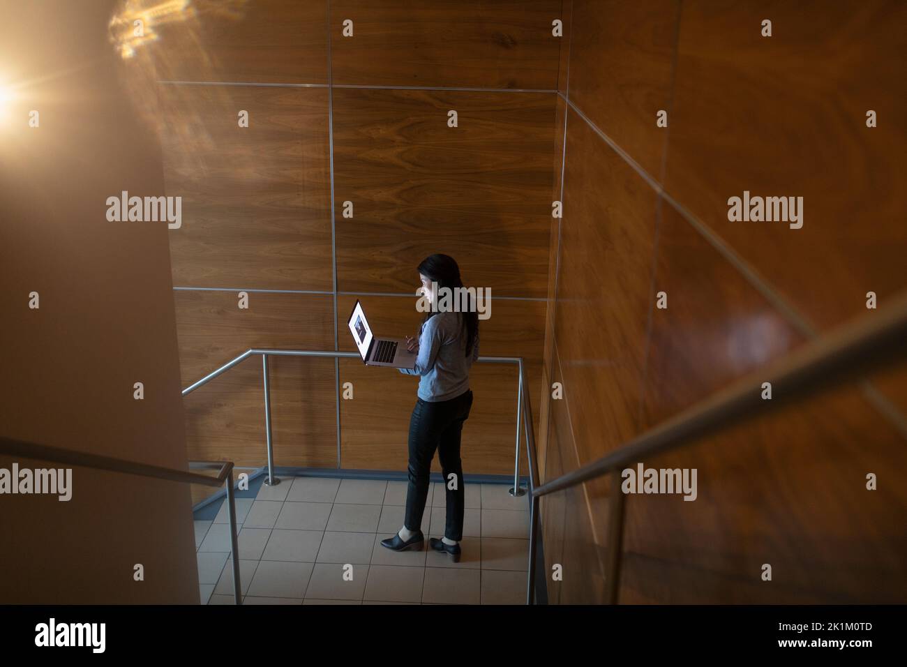 Busy woman walking modern office hi-res stock photography and images ...