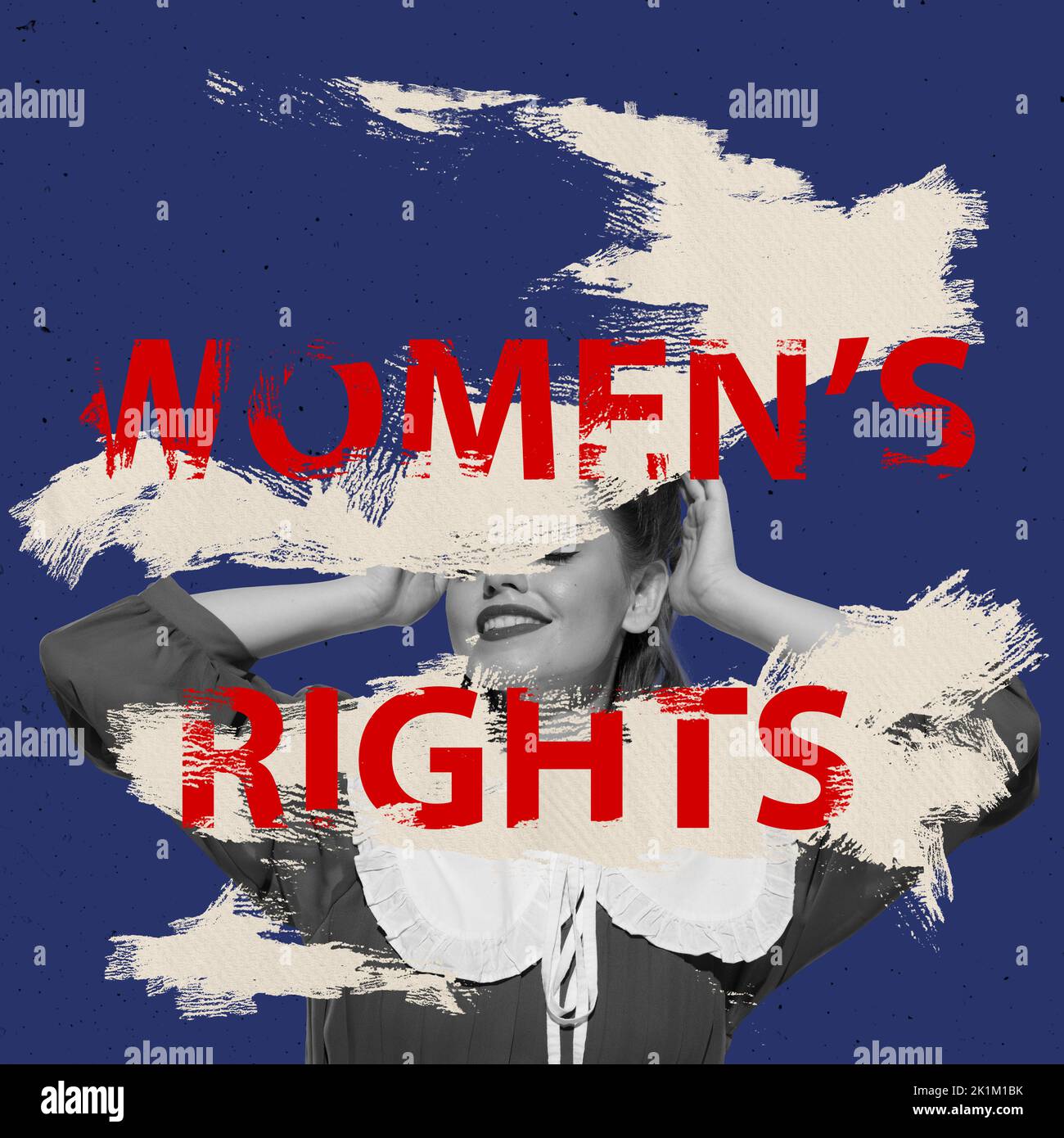 Protection of women's rights. Contemporary art collage. Surrealism ...