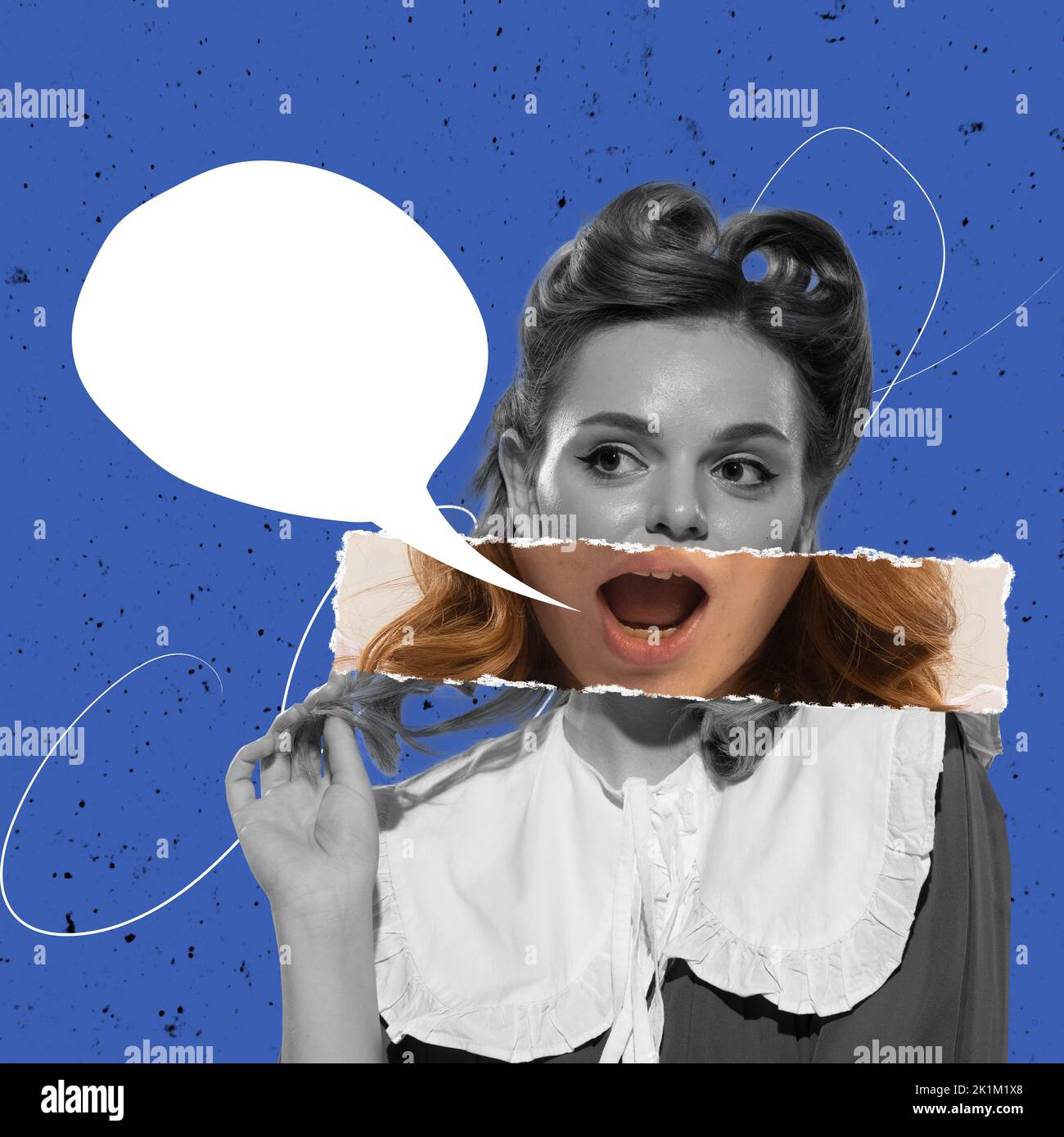 Protection of women's rights. Contemporary art collage. Surrealism ...