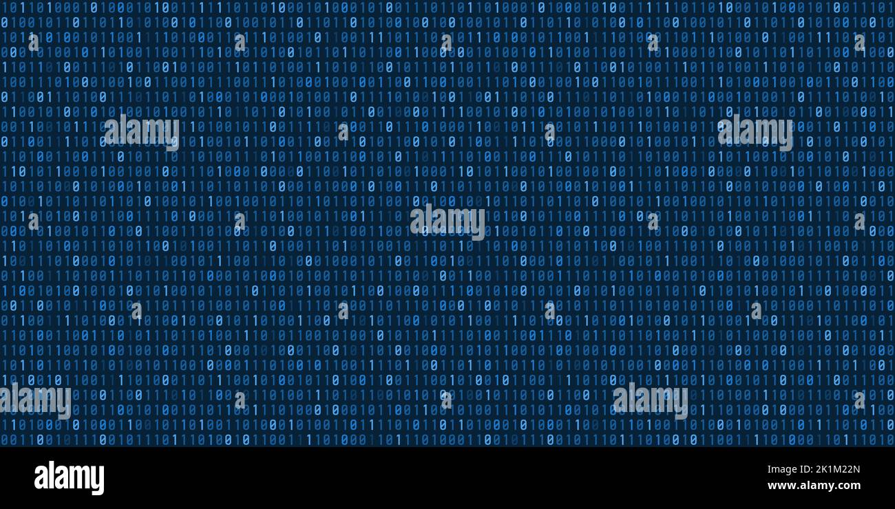 Blue Technology Background Binary Code Cyber Texture Seamless Abstract Binary Code Vector
