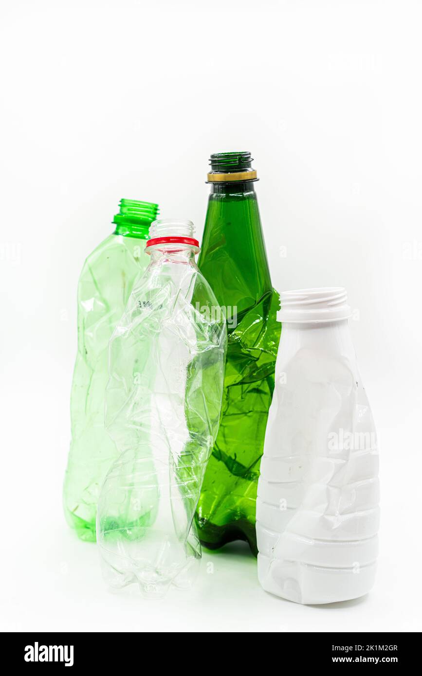 Recycle bottles on a white background. High quality photo Stock Photo ...