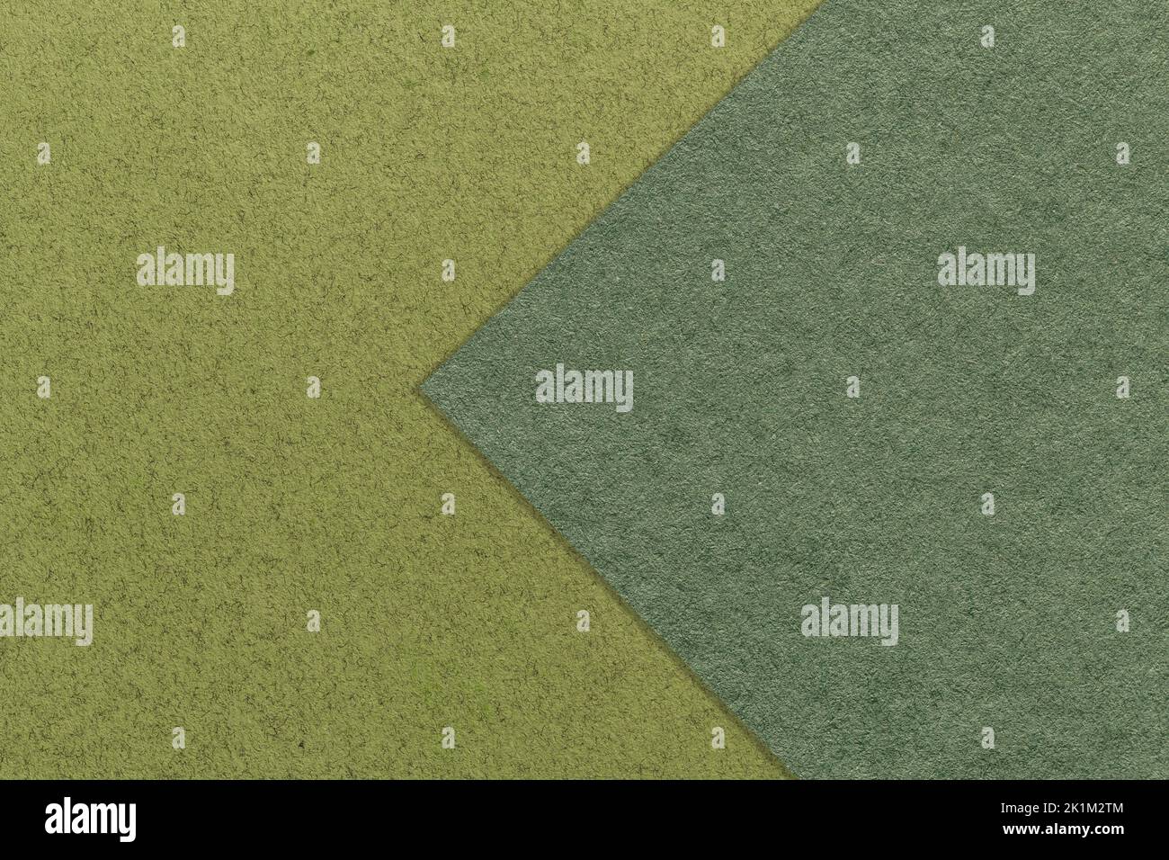 Texture of dark green and olive paper background, half two colors with ...
