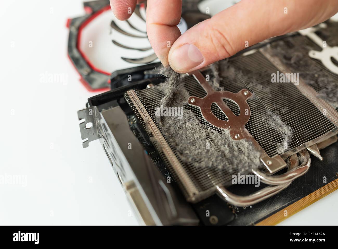 Cleaning the video card of the computer from dust. Computer maintenance ...