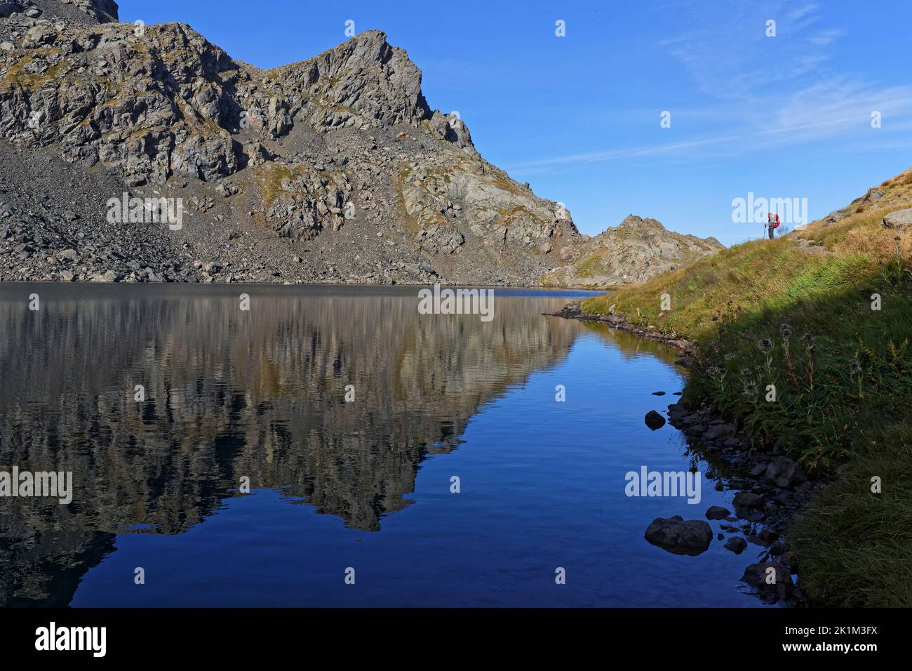 REVEL, FRANCE, August 24, 2022 : Hiker admires the view of eraly ...