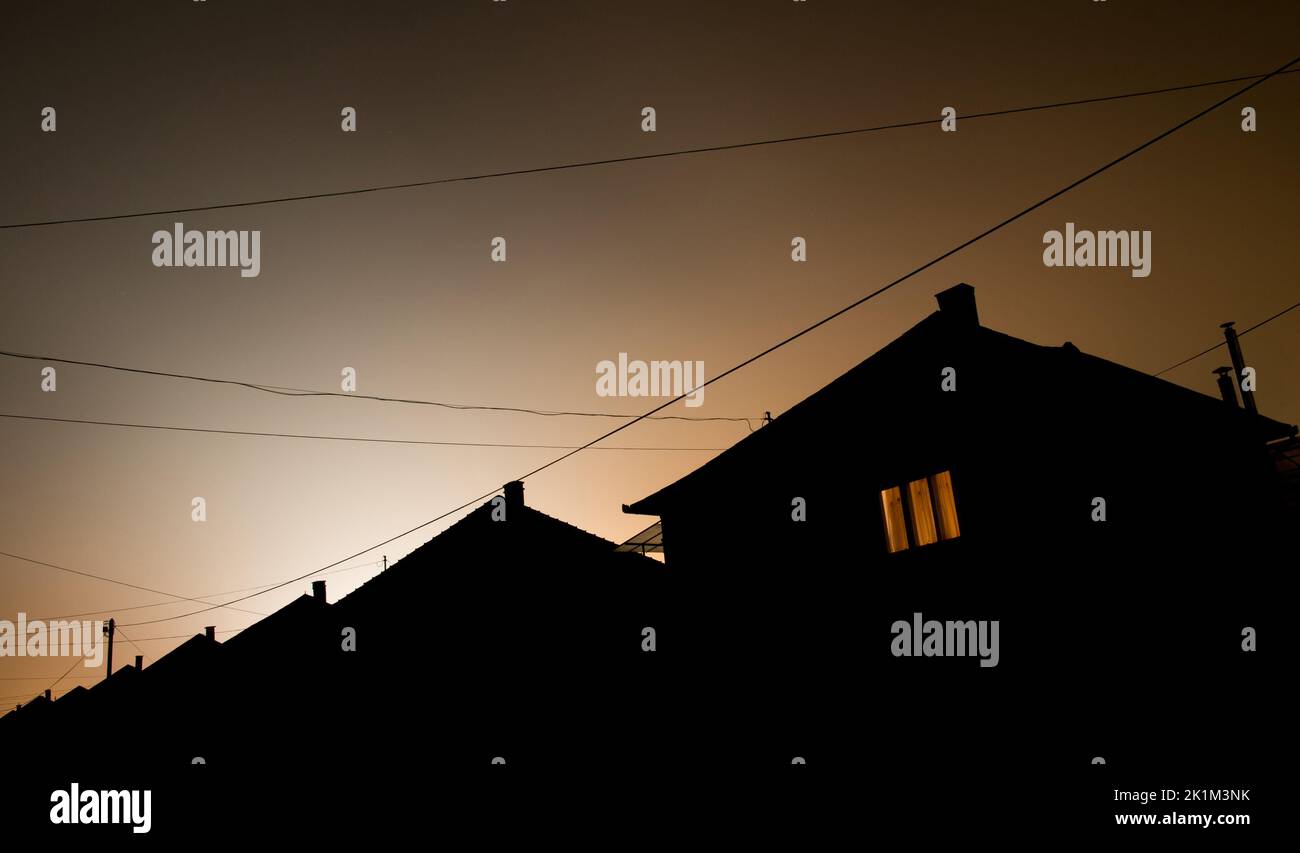 Urban roof night hi-res stock photography and images - Alamy