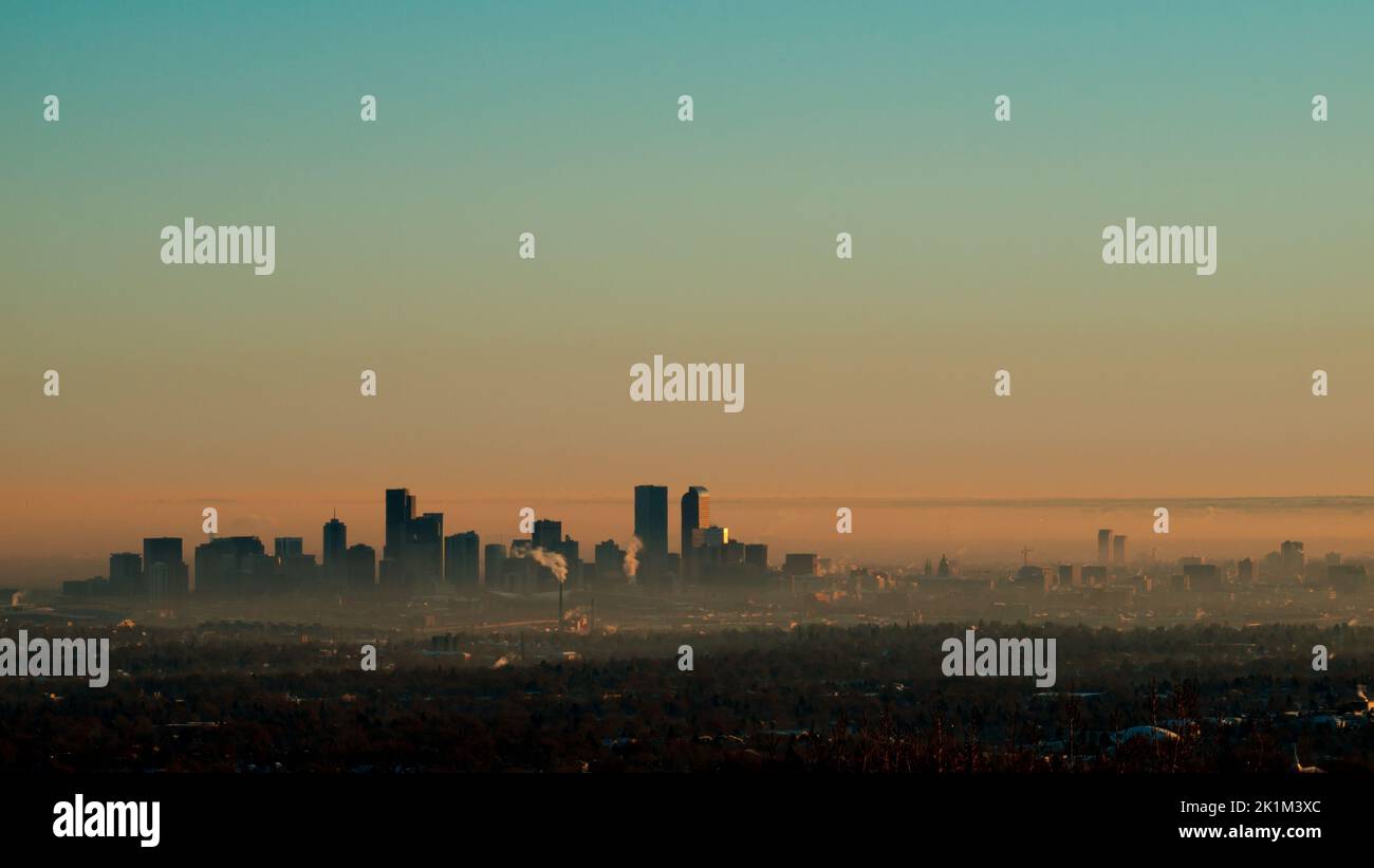 Mile High City of Denver by night Stock Photo - Alamy