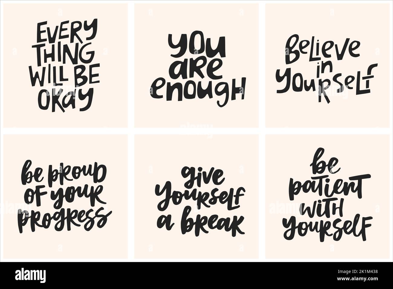 Set of handwritten inpirational quotes. Collection of creative ...