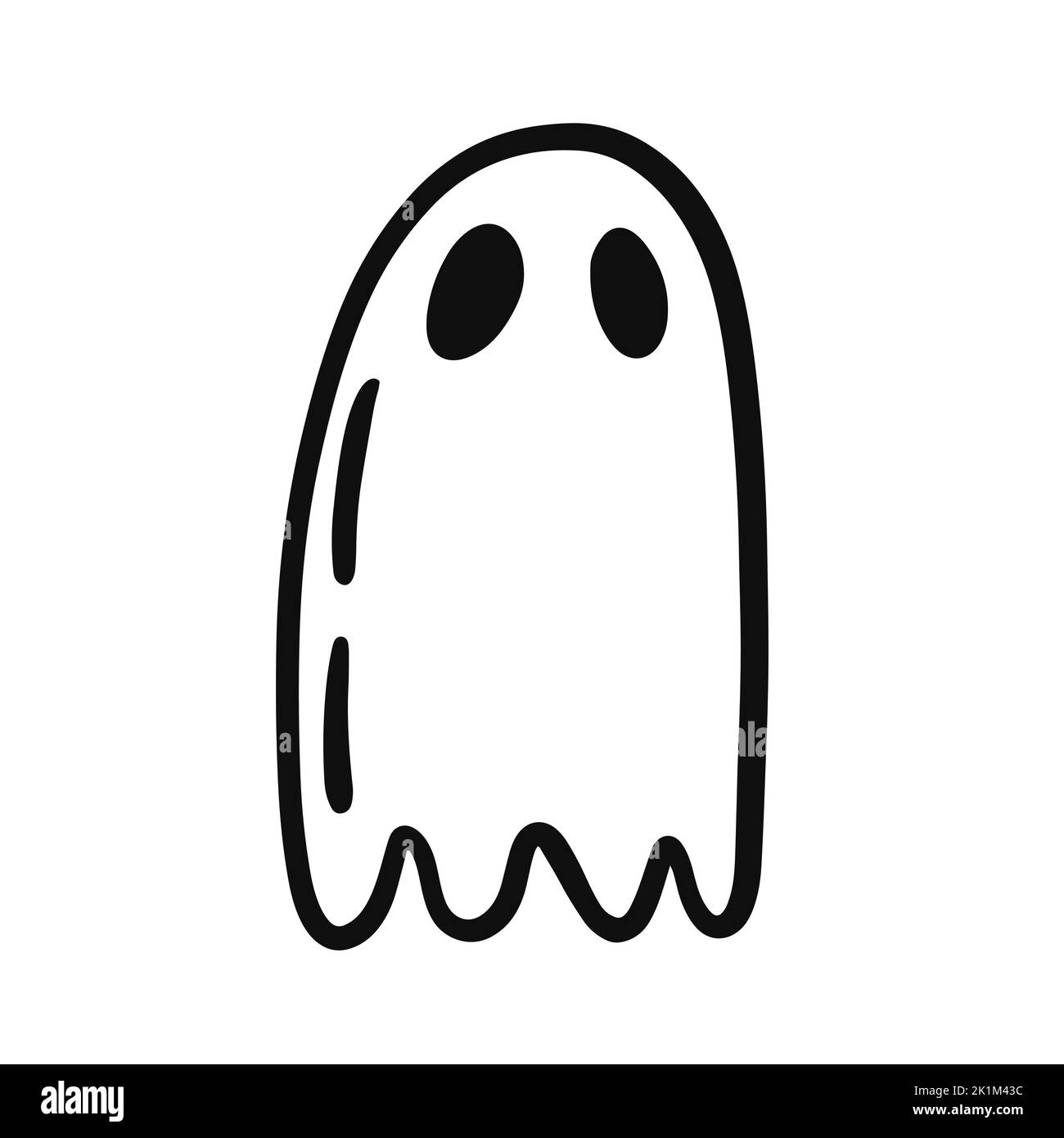 Halloween Ghost Shape, Hand Drawn Cute Spirit Silhouette Stock Vector ...